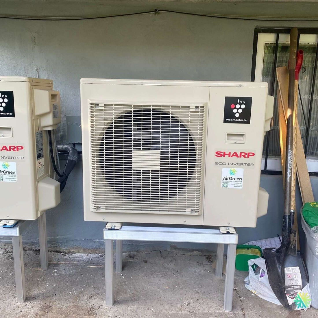 Installation of a Sharp Eco Inverter wall-mounted heat pump in Chomede ...