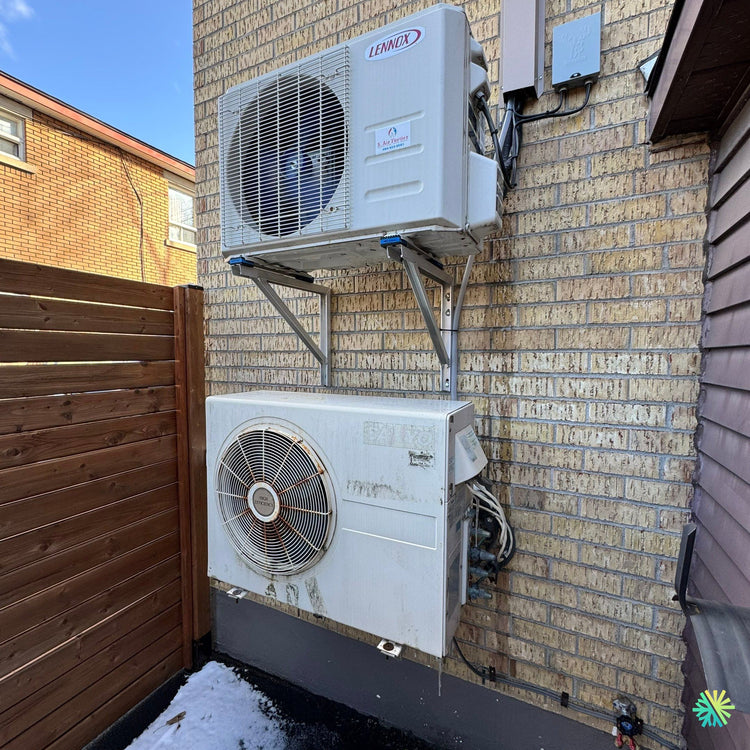 Cleaning of two outdoor heat pump units in Saint-Laurent – AirGreen Climatisation & Chauffage ...