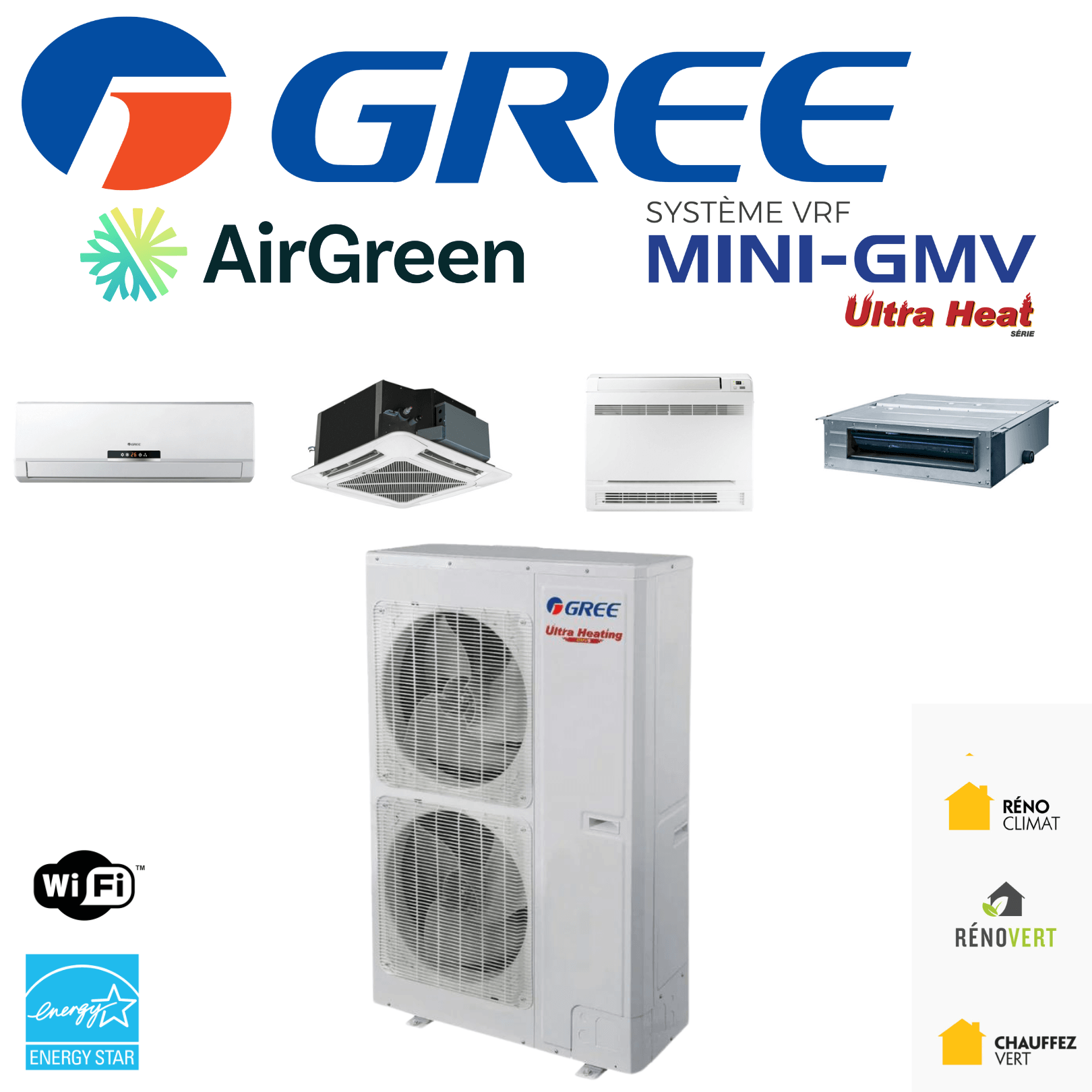 Système VRF GREE Mini-GMV Ultra Heat | Installation à Montréal, Laval