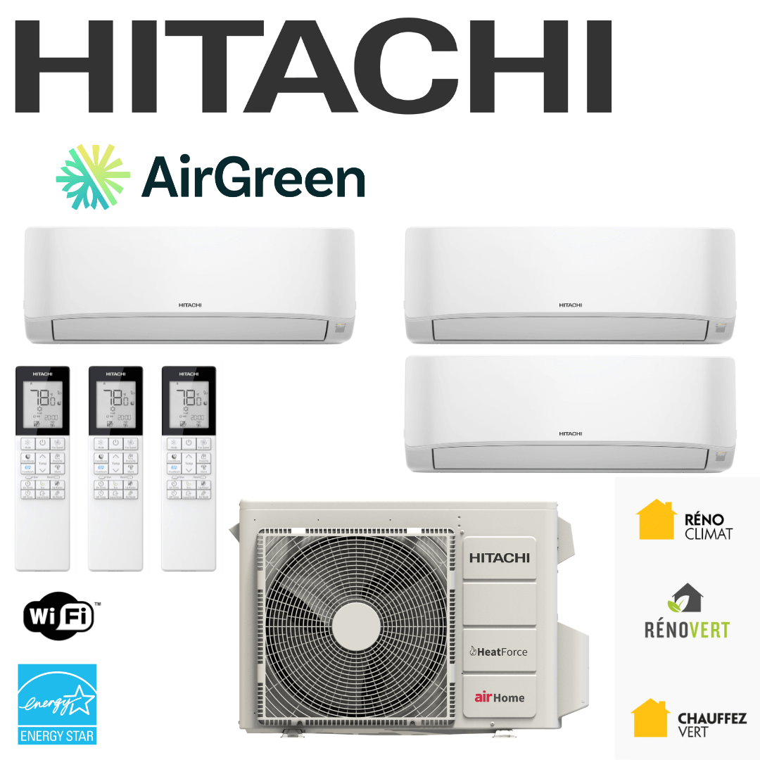 Thermopompe Murale | 3-Zones | HITACHI - Installation Montréal ...