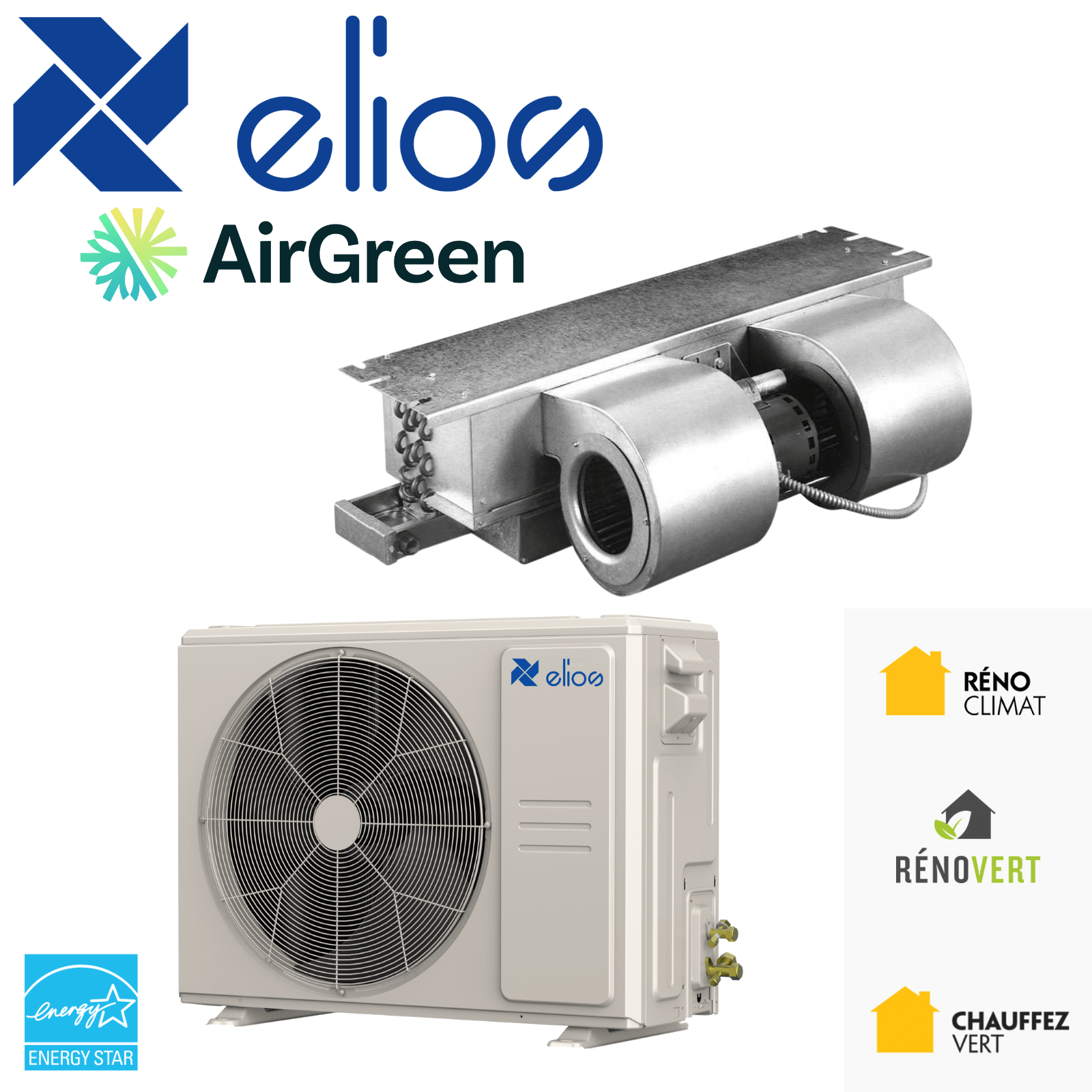 Ventilo-convecteur extra-plat (Pancake) thermopompe ELIOS | 24 000 BTU ...