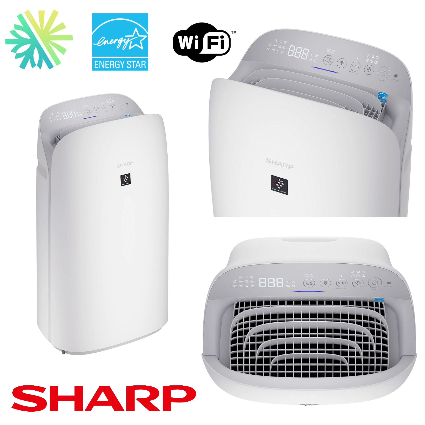 Purificateur d'Air Humidificateur Sharp Plasmacluster® 7000 KCP110CW ...