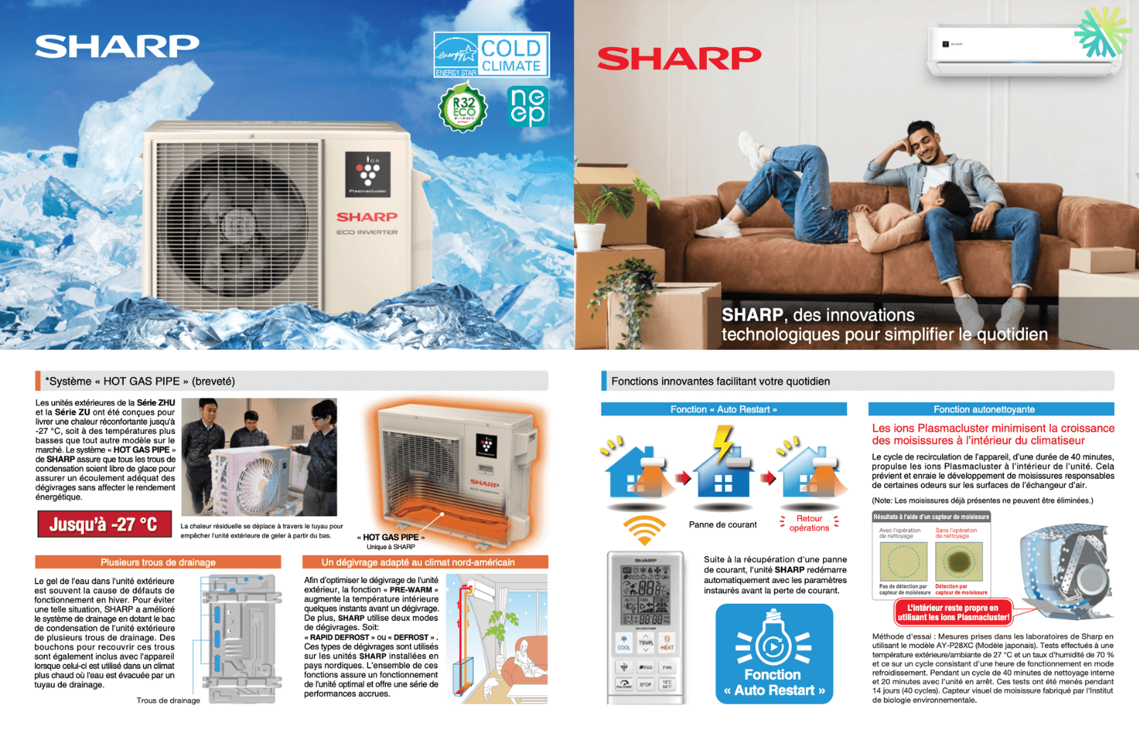 Sharp ZHU1 Ductless Heat Pump | 12000 BTU | Montreal, Laval, Longueuil