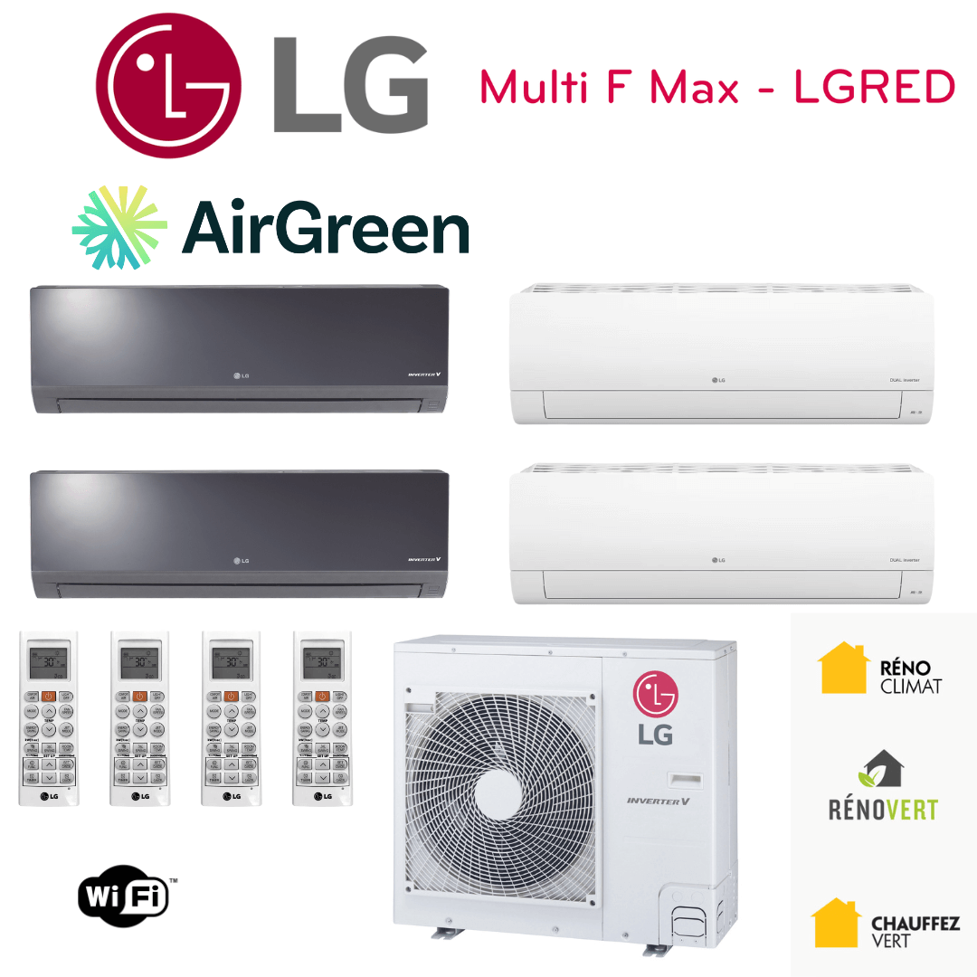 LG MULTI F MAX LGRED heat pump | 4-Heads | 30000 BTU | Montreal, Laval