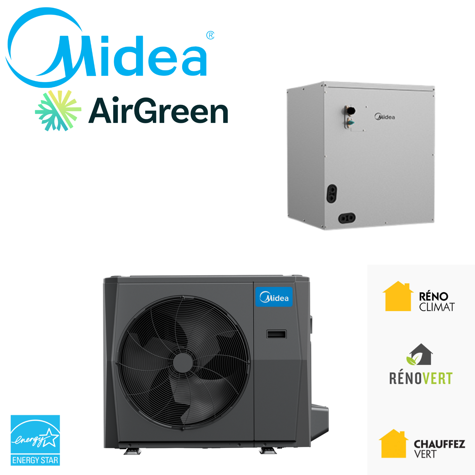 Thermopompe Centrale "ADD-ON" MIDEA EVOX G3 | 2 T R454B – AirGreen ...