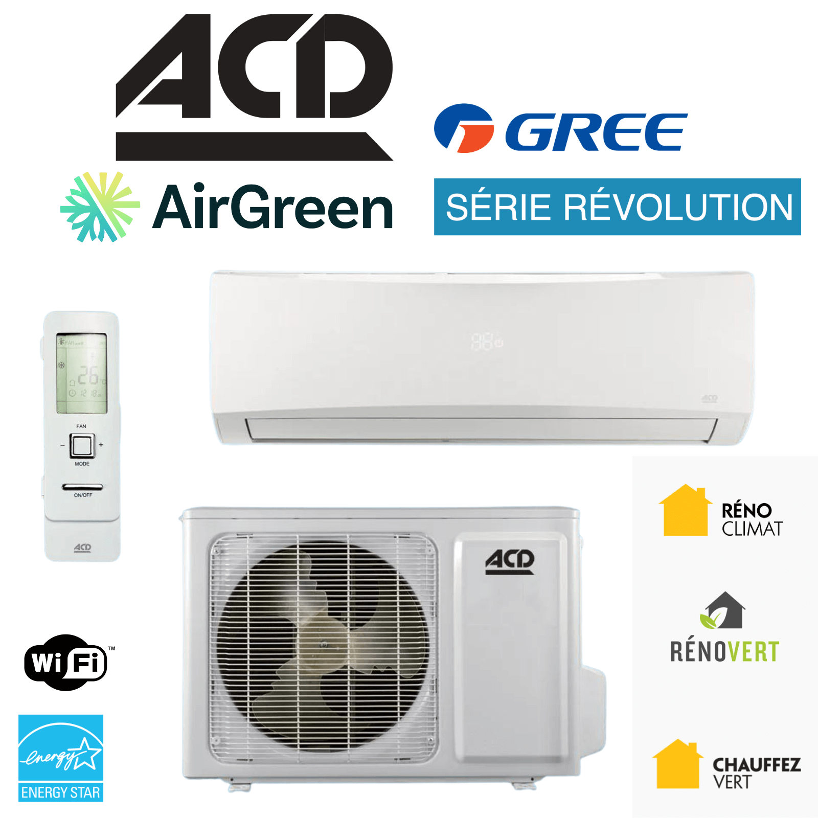 Installation Mini Split Mural 12000 BTU Révolution ACD Montréal, Laval