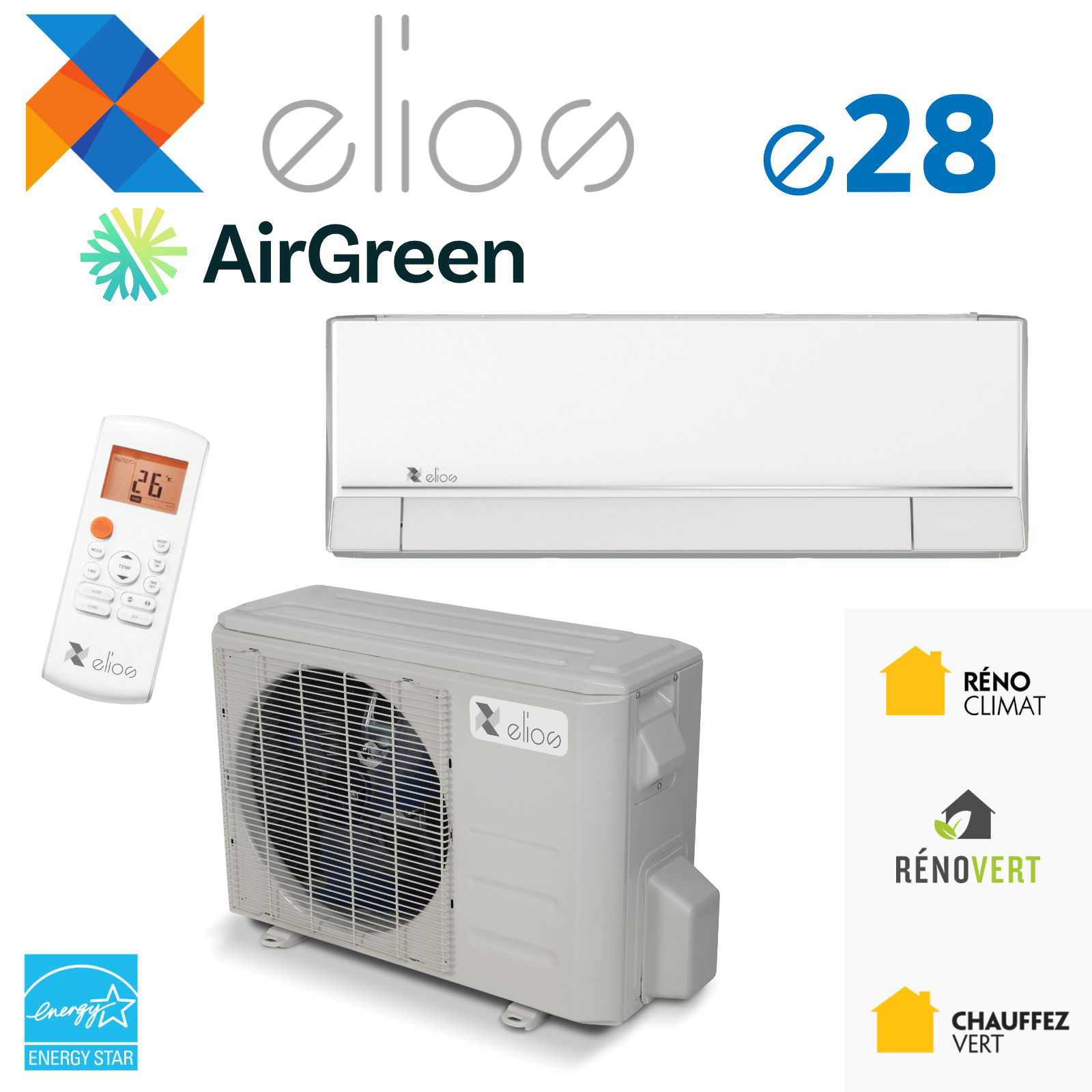 ELIOS e28 Wall-Mounted Heat Pump | 18,000 BTU | Montreal, Laval