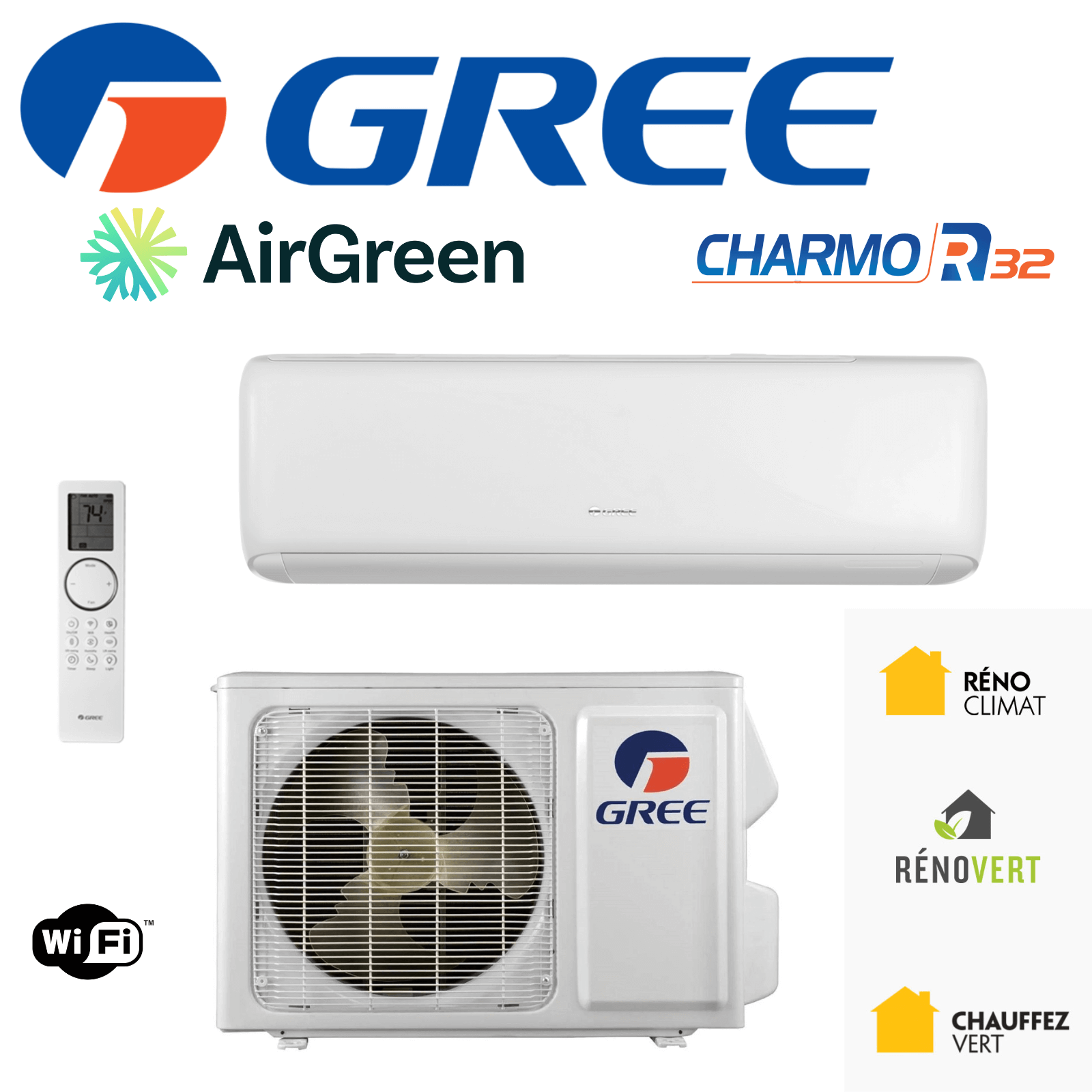 Thermopompe Murale Gree Charmo R32 | 12 000 BTU | Montréal, Laval