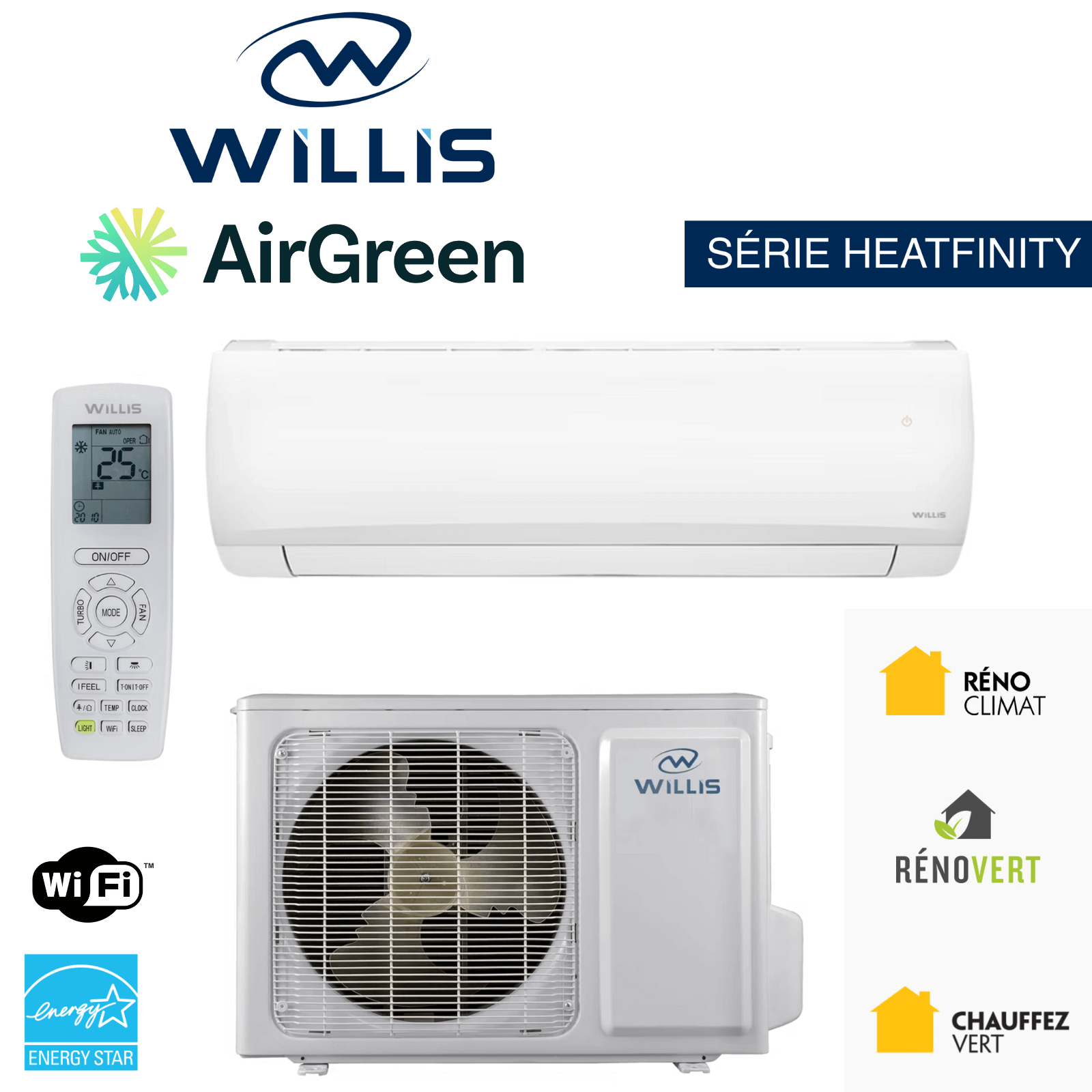 Mini Split WILLIS HEATFINITY | 18,000 BTUs | Laval, Montreal – AirGreen ...